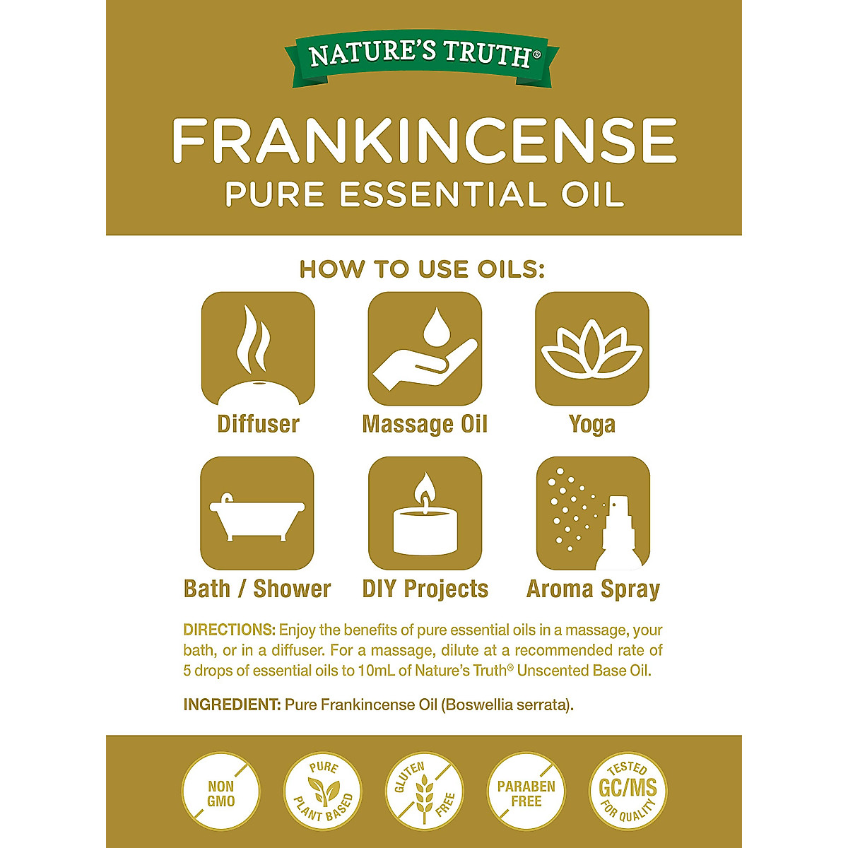 Nature's Truth Frankincense Aromatherapy Essential Oil, 0.51 Fl Oz