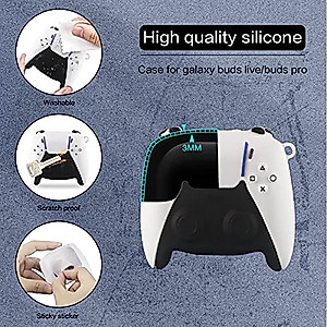 Alquar Galaxy Buds 2 Pro/Galaxy Buds 2/Galaxy Buds Pro/Galaxy Buds Live Case,Cute Game Controller Design Silicone Cover Compatible with Samsung Buds 2 Pro/Buds 2/Buds Pro/Buds Live for Girls Boys(PS5)