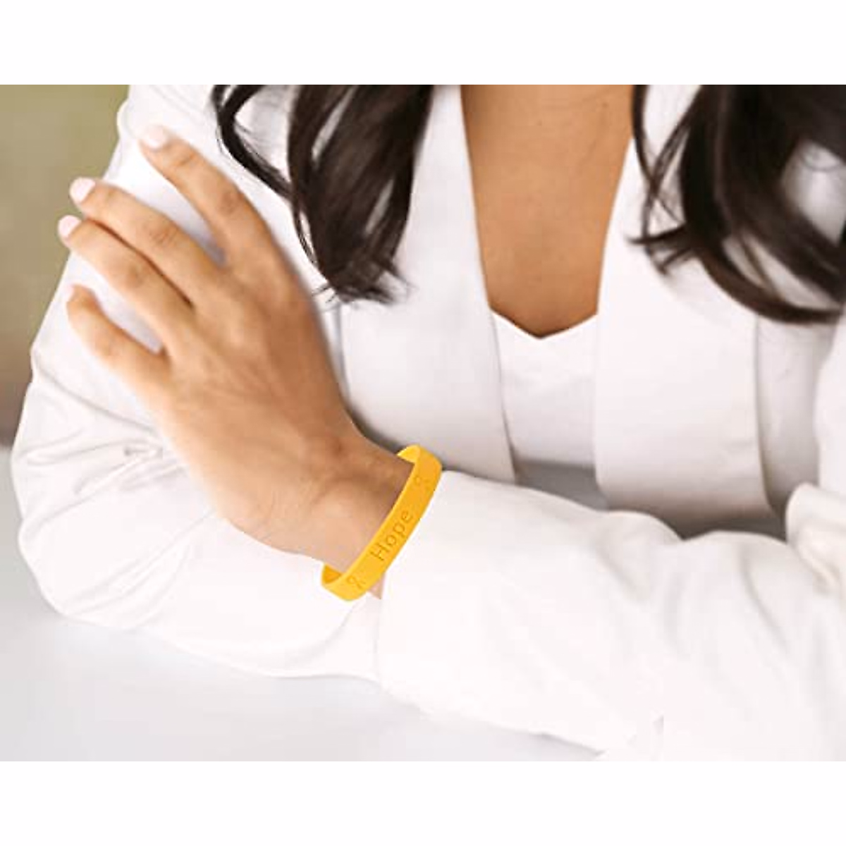 Fundraising For A Cause | Gold Ribbon Awareness Silicone Bracelet Wristbands for Childhood Cancer Awarenes (1 Bracelet - Retail)