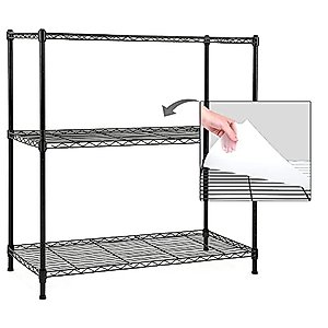 Catalina Creations EFINE 3-Shelf Shelving Unit with 3-Shelf Liners, Adjustable Rack, Steel Wire Shelves and Storage for Kitchen and Garage (36W x 16D x 36H)