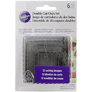 Wilton 6-Piece Nesting Fondant Double Sided Cut Out Cutters, Square