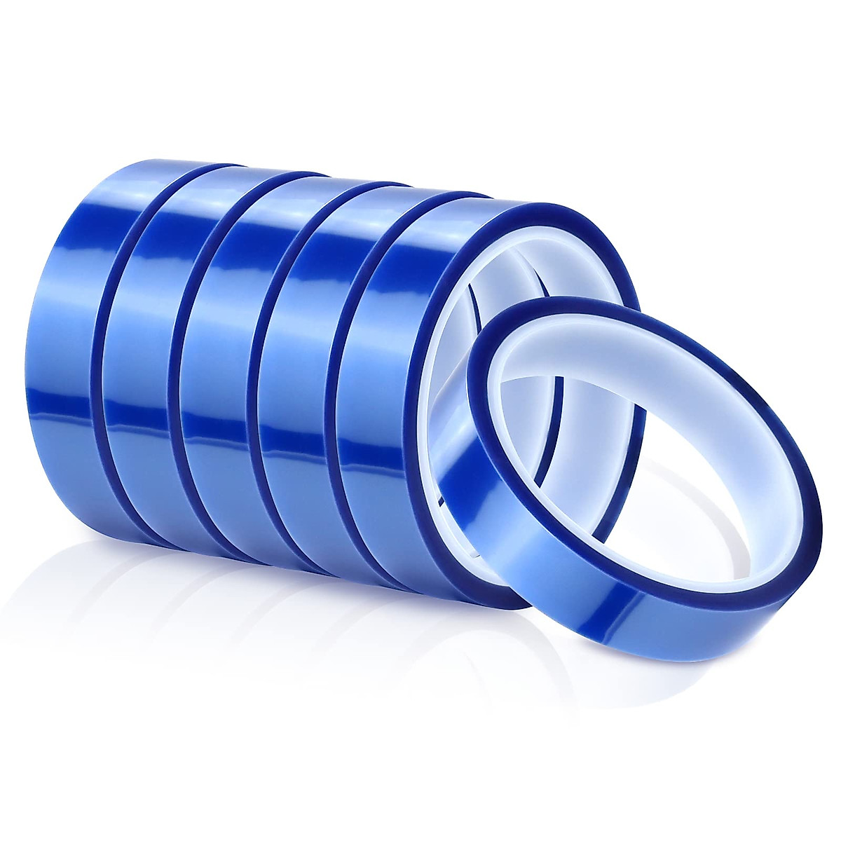 Fansunta 6 Rolls 20mm x 27m(90ft) Blue Heat Tapes, High Temperature Heat Resistant Tapes, Heat Transfer Tapes for Tumbler Sublimation Print Heat Sublimation Press No Residue and Heat Transfer Vinyl