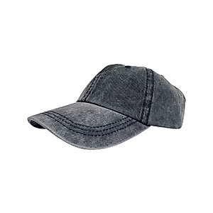 CurlCap Natural Hair Backless Cap – Satin Lined Baseball Hat for Women (Black Denim), One Size