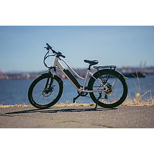Hurley J-Bay E Electric E-Bike, 7 Speed, Disc Brakes (Silver, M / 16" Fits 5'2″-5'10″)
