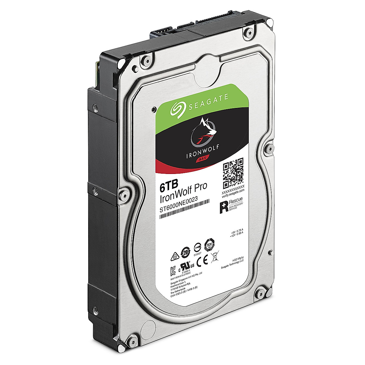Seagate IronWolf Pro 6 TB NAS RAID Internal Hard Drive - 7,200 RPM SATA 6 Gb/s 3.5-inch (ST6000NE0023)