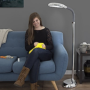 Lavish Home 72-A0002 (Metallic Silver) Natural Full Spectrum Sunlight Reading and Crafting Lamp, 5 Foot