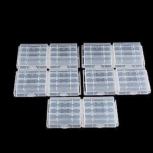 Battery Case,10 Pcs Multifunctional Transparent Hard Plastic Case Holder Storage Box for AA AAA Battery,for Travel, Camping, Hiking or at Home