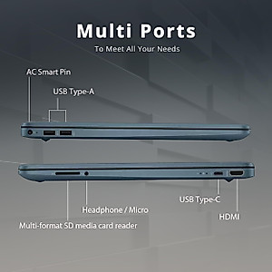 HP 15.6" FHD Laptop, AMD Ryzen 5-5500U Processor, AMD Radeon Graphics, 16GB RAM, 512GB PCIe SSD, HD Webcam, Bluetooth, Wi-fi, Win 11, Blue, 32GB Hotface USB Card