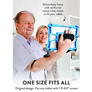 Cooper Trooper Rugged Case for 7.9, 8, 8.4, 8.7, 8.9" Tablets | Tough Bumper Protective Shock Proof Kids Holder Carrying Cover Bag, Stand, Strap