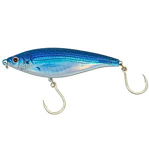 Nomad Design Madscad 78 Slow Sinking SW Twitchbait - Ideal for Snook, Striped Bass - BKK Diablo 5X Singles #1 Hooks, 3 Inch - 1/3 oz, Blue Back Shad