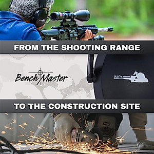 Rifleman Low Impact, Low Profile Ear Muffs for Shooting Hearing Protection, Ultralight and Compact with Razor Slim Cups, NRR 22, Black