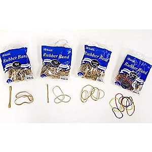 BAZIC Rubber Bands, Assorted Size 2 Oz./ 56.70 g, Made in USA Elastic Stretchable Bands for Bank Paper Bills Money Dollars File Folders, 1-Pack