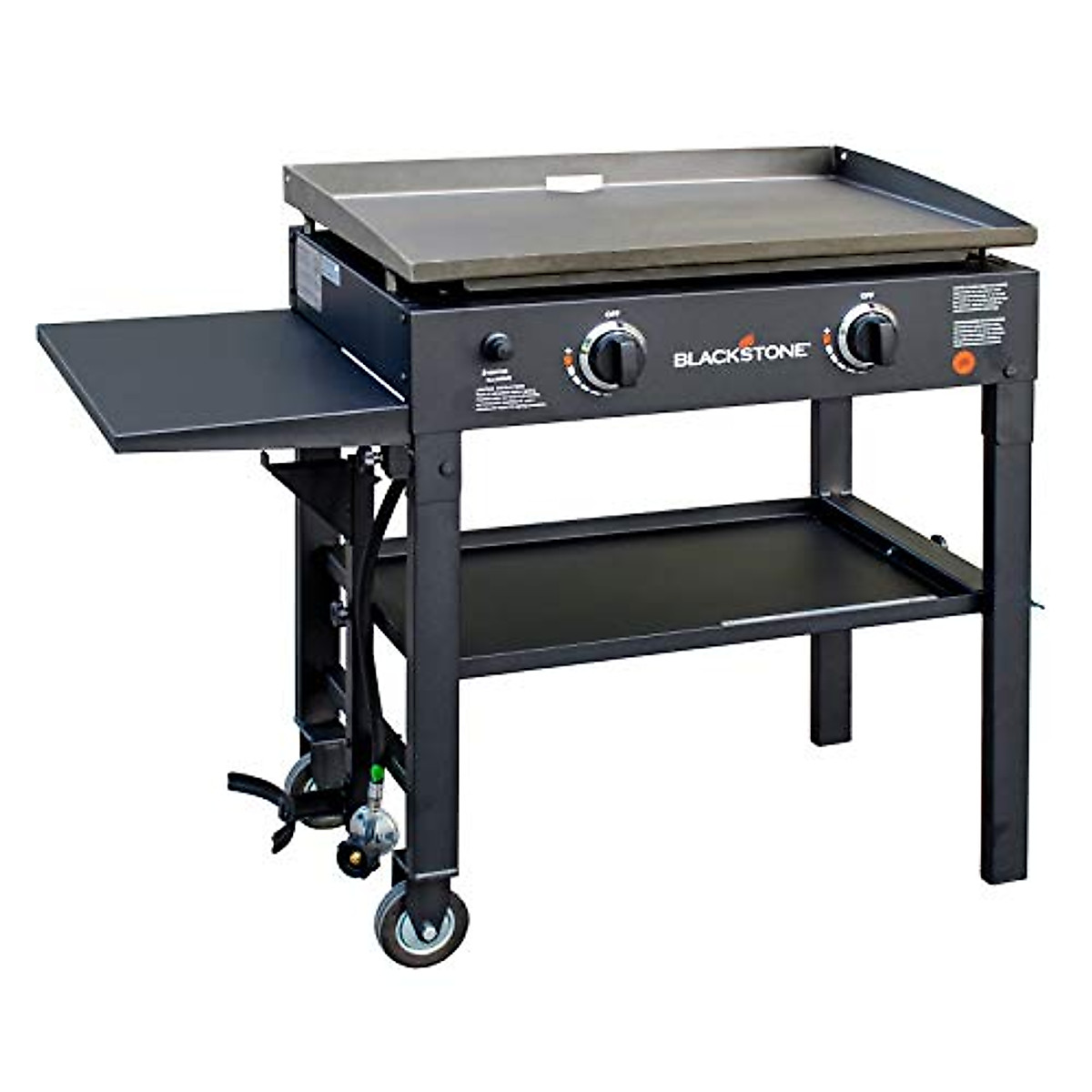 Blackstone 28 inch Outdoor Flat Top Gas Grill Griddle Station - 2-burner - Propane Fueled - Restaurant Grade - Professional Quality & 5003 28" Griddle Hard Cover, 28 Inch, Black