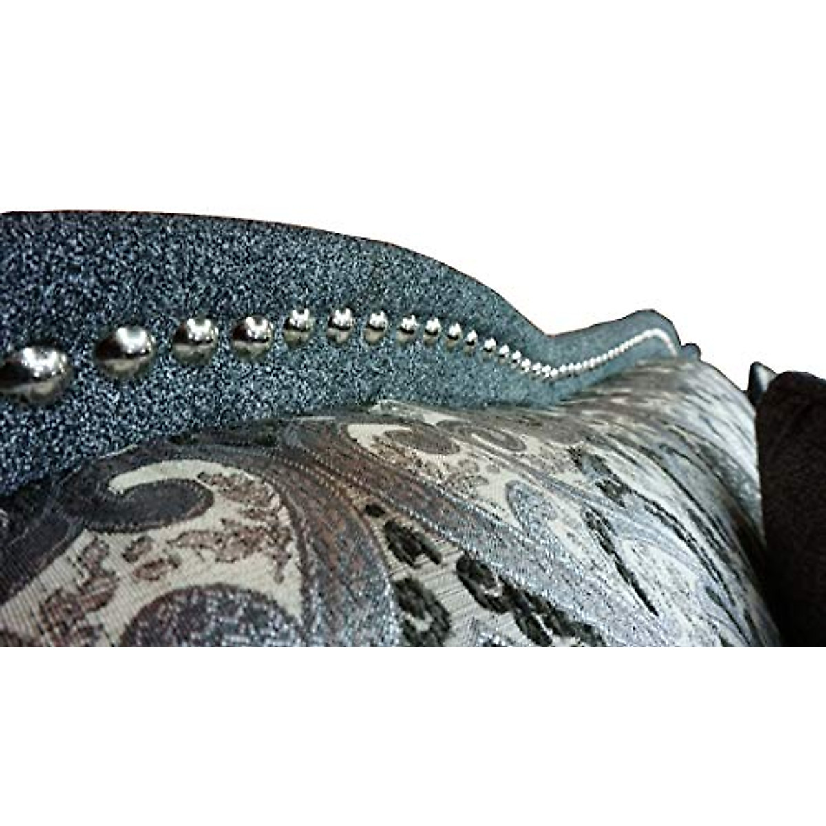 Classic Gray Sofa with Silver Decor Pillows