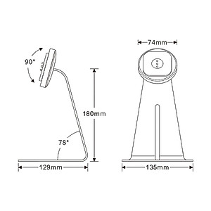 EMONITA Magnetic iPad Stand with 360° Adjustable Rotatable Charging Port iPad Cases - Silver