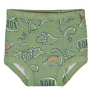 Gerber Baby Boys Infant Toddler 4 Pack Potty Training Pants Underwear Dino Green and Navy 3T
