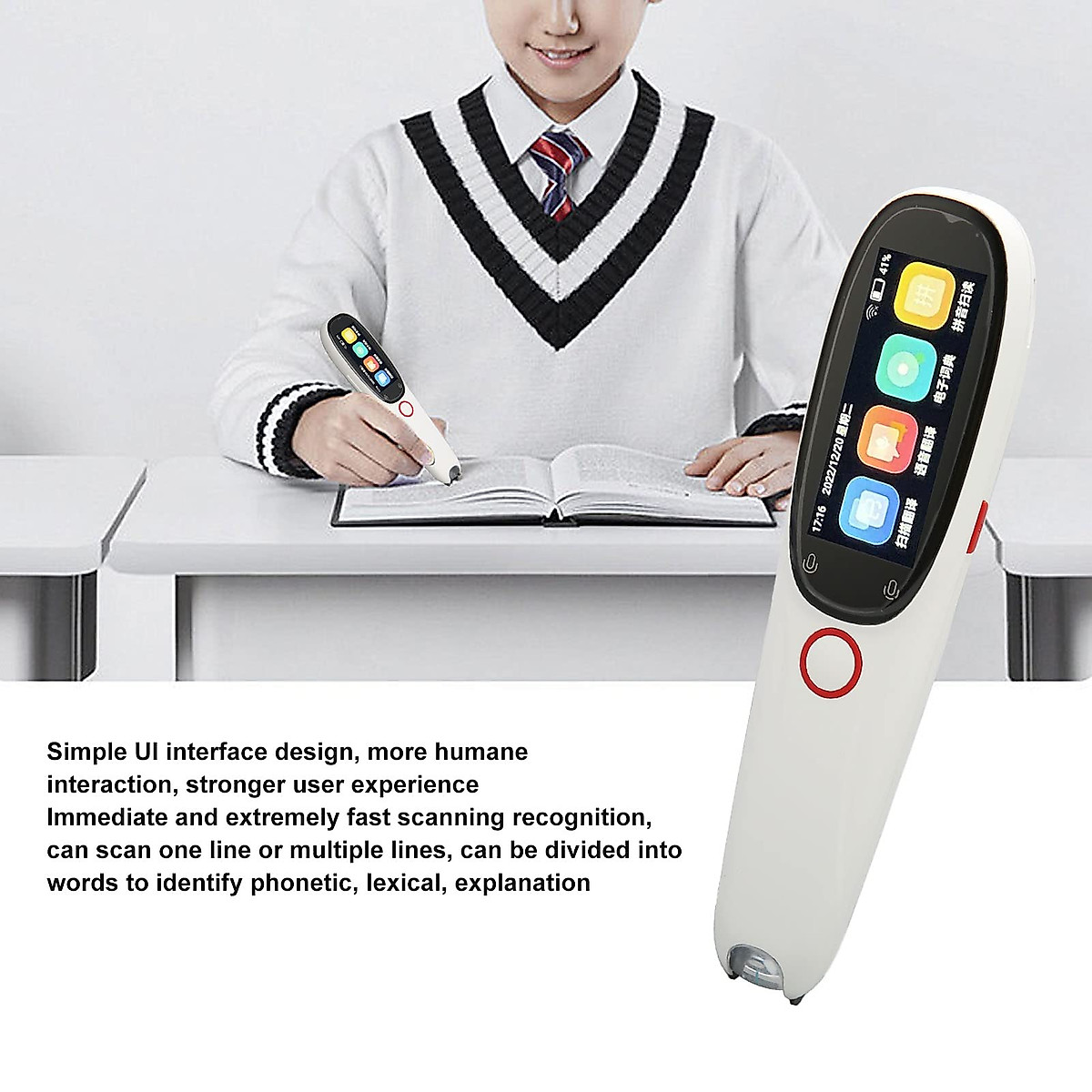 Language Translator Device Scanner Pen, Text to Speech Device 3.0in 134 Languages Portable Voice Translation Device for Language Learners Business Travel