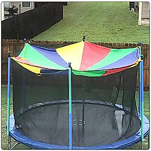 Trampoline Canopy 6/8/10/12/13/14/15/16FT Trampoline Sun Shade Cover Outdoor Fitness Backyard Trampoline Tent Accessories, 15FT 5 Legs 10 Pillars