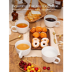 DOWAN 24oz Coffee Mugs, Large Soup Mugs with Handle for Enjoying Coffee, Soup, Ramen and Cereal at Home or in the Office. (Mug set of 4)