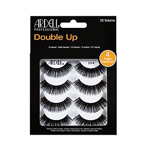 Ardell False Eyelashes Double Up 204 - Dramatic Volume & Length Strip Lashes, Reusable Fake Lashes, 1 Pack