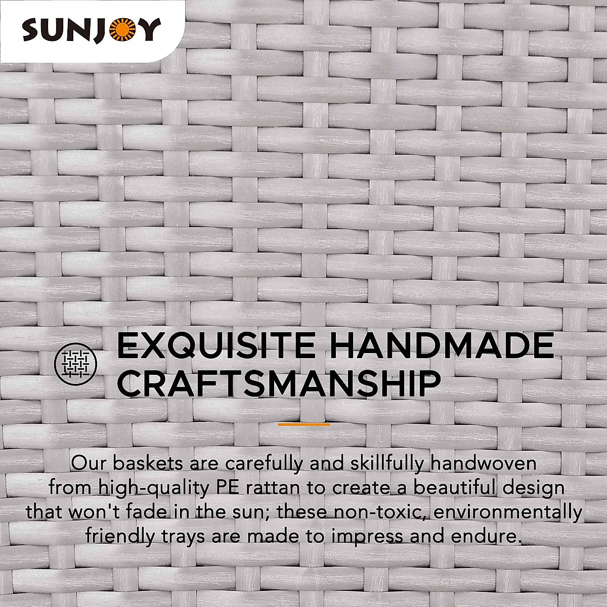 Sunjoy Wicker Floating Tray 36x24 in. Aluminum Frame Pool Tray - Swimming Floating Serving Tray for Drinks, Snacks, and Essentials - Fits Most Pool Sizes - Perfect for Pool Parties and Relaxing, Grey