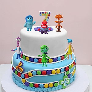 6pcs Insde Out Cake Topper， Insde Out Themed Birthday Party Decorations