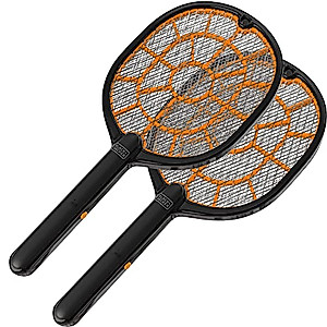 Black + Decker Electric Fly Swatter & Fly Zapper- Bug Zapper Racket Indoor & Outdoor- Handheld, Heavy- Duty Mosquito Swatter, Battery- Powered, Non- Toxic Safe for Humans & Pets Fly Swatters- 2 Pack