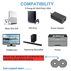 Kimaru TV Power Cord for Samsung LG TCL Sony LED LCD Insignia Sharp Toshiba JVC Hisense Electronics (4Ft Cable)