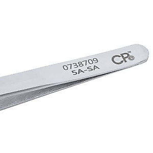 Cole-Parmer Essentials Precision Stainless Steel Tweezers, Oblique Fine Point Tips, 5A-SA, 115mm