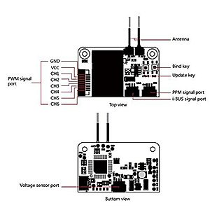 Flysky FS-X6B 6CH Receiver for FS-i10 FS-i8 FS-i6 FS-i6s FS-i6x FS-i4 FS-i4x Transmitter