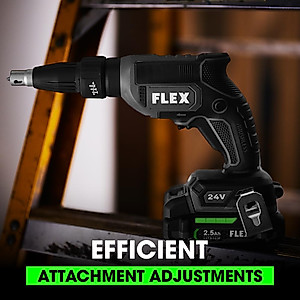 FLEX 24V Brushless Cordless Drywall Screw Gun Kit with (2) 2.5Ah Lithium Batteries and 160W Fast Chargers - FX1611-2AA