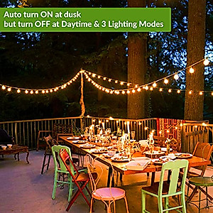100FT G40 Solar String Lights, Globe Outdoor String Lights with 52 E12 Waterproof LED Bulbs, 2700K Shatterproof Patio Lights, Solar Powered Hanging Lights for Porch Garden Backyard Pergola Bistro Deck