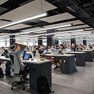 FAITHSAIL Linkable 8FT LED Shop Light, 110W, 12000 Lumen, 5000K, 8 Foot LED Fixture for Garage, Warehouse, Workshop, Plug in with Power Cord, Pull Chain, Daylight Lighting, 4 Pack