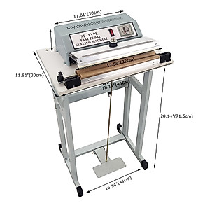 INTBUYING 110V Foot-pedal Sealing Machine with cutter Foot-pedal Sealer 3mm/0.6mm Sealing Width Fast Sealing Machine for Plastic Bag