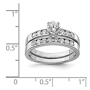 IceCarats 925 Sterling Silver Cubic Zirconia CZ Wedding Band Engagement Ring Bridal Jewelry Set