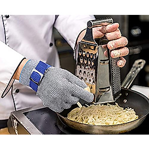 Schwer ANSI A9 Cut Resistant Glove, Food Grade Stainless Steel wire Mesh Metal Gloves, Knife Cutting Gloves for kitchen Mandoline Slicing Butcher Meat Cutting Oyster Shucking Fish Fillet（L, 1 PCS）