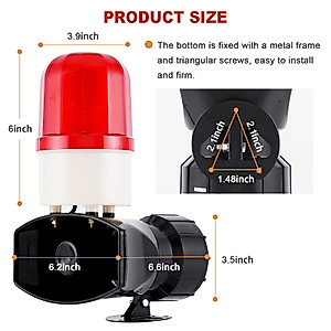 Saladulce Industrial Siren Alarm 110 Volt Siren with Light 115dB Sound and Light Alarm IP54