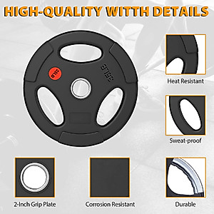 Balelinko 2-Inch Olympic Grip Plate Iron Weight Plate for Strength Training, Weightlifting and Crossfit, 35LB, Single