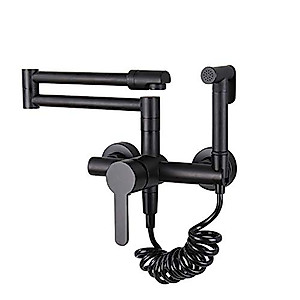 ifgswopq Black Bidet Sprayer Faucet Set with Cold and Hot Water Brass Handheld Toilet Bidet Attachment Pressure Sprayer Wall Mount Portable Shower Sprayer Set/Style a (Style E) (Style F)