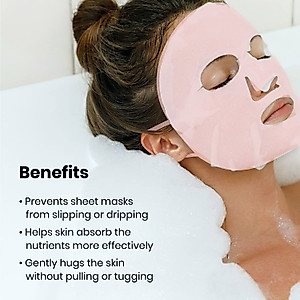 Lindo Silimask - Reusable Anti-Wrinkle Silicone Face Mask Holder for Sheet Masks, Moisturizing Facial Mask Cover, Prevent Evaporation, Beauty Face Tool, Travel Pouch Included, 2 Pack