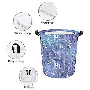 Table of Chemical Elements Large Laundry Hamper Foldable Laundry Basket Durable Storage Basket Toy Organizer