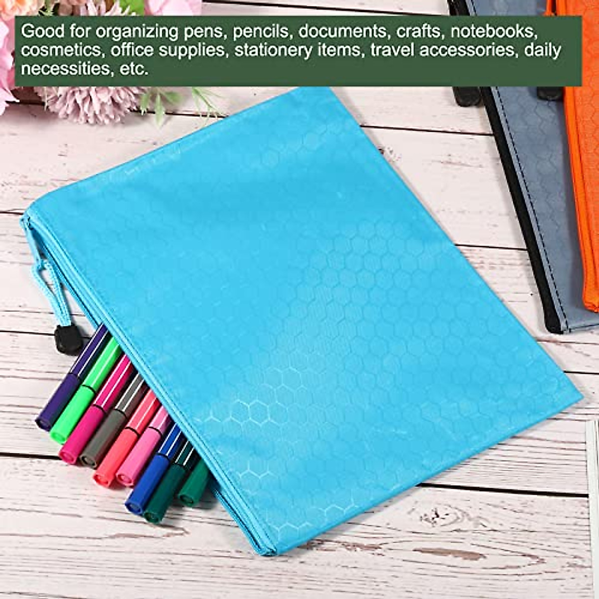 YOKIVE 10 Pack Waterproof Zipper Bags, Pencil Case Travel Storage Bag | Makeup Supply Files Organizer Pouch, Great for Office(Orange, A5)