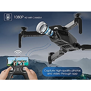 NEHEME NH525 Plus Foldable Drones with 1080P HD Camera for Adults, RC Quadcopter WiFi FPV Live Video, Altitude Hold, Headless Mode, One Key Take Off for Kids Beginners with 2 Batteries and Carry Case