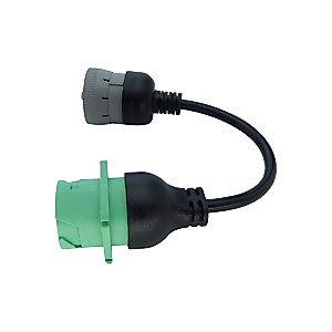 6pin J1708 to Type2 Green 9pin J1939 Adapter Cable for Trucker and car 1ft/30cm