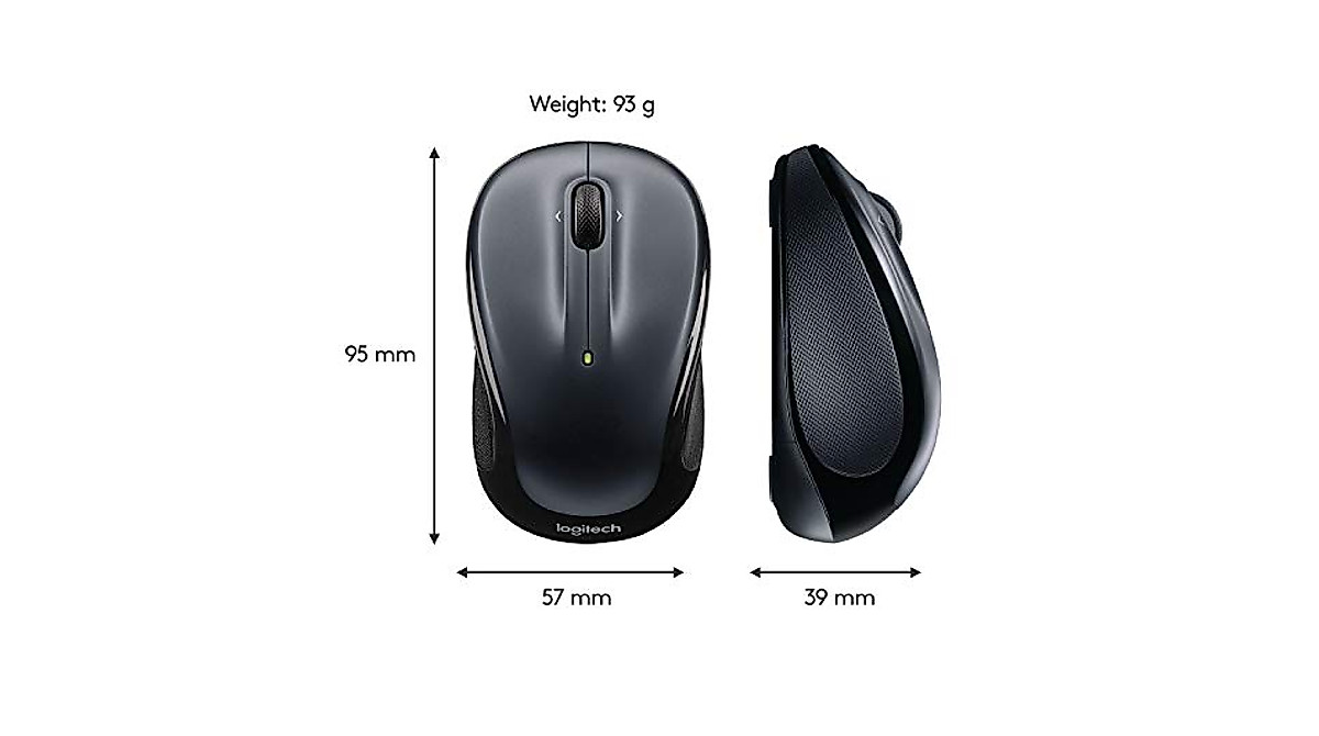 Logitech M325 Wireless Mouse Dark Silver - Compact & Reliable