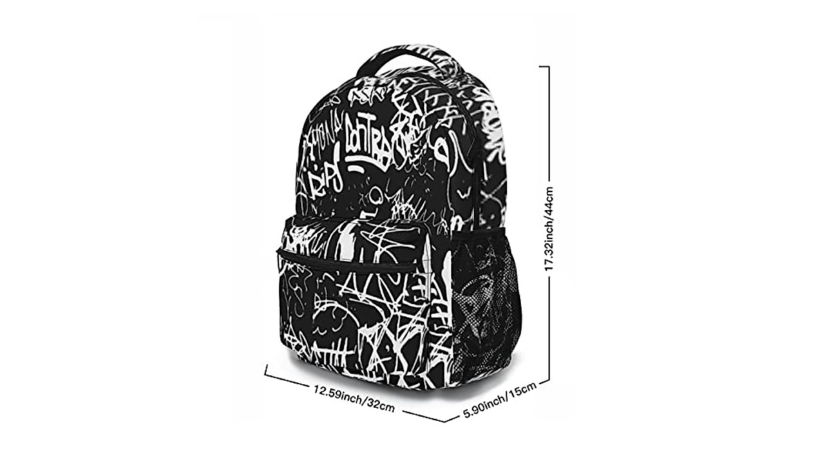 ZREXUO Graffiti Art Backpack - Stylish & Functional