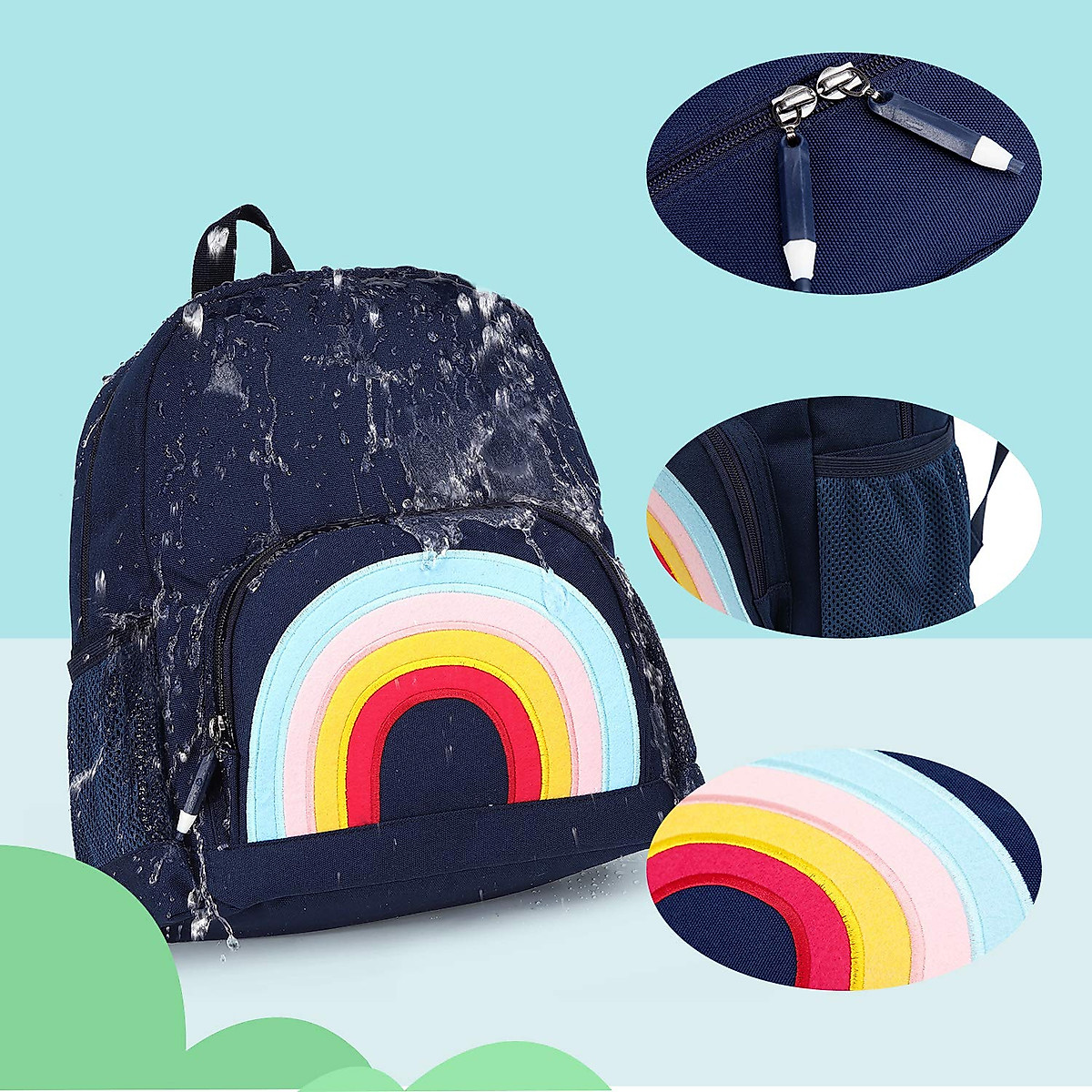 willikiva Toddler Rainbow Kids Backpack Boy Girls Waterproof Bags Kindergarten Preschool