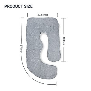 Momcozy pregnancy pillow Cover u shaped, 57-inch Large Pregnancy Body Pillowcase Removable, Soft & Machine Washable Replacement Cover Fits Most 55/57 Inch