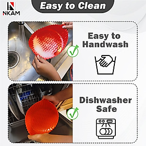 2 Pack Air Fryer Silicone Liners - Food Grade Reusable Air Fryer Liners - Easy to Clean, Non-stick, Heat Resistant - Replacement of Flammable Parchment Paper Liners