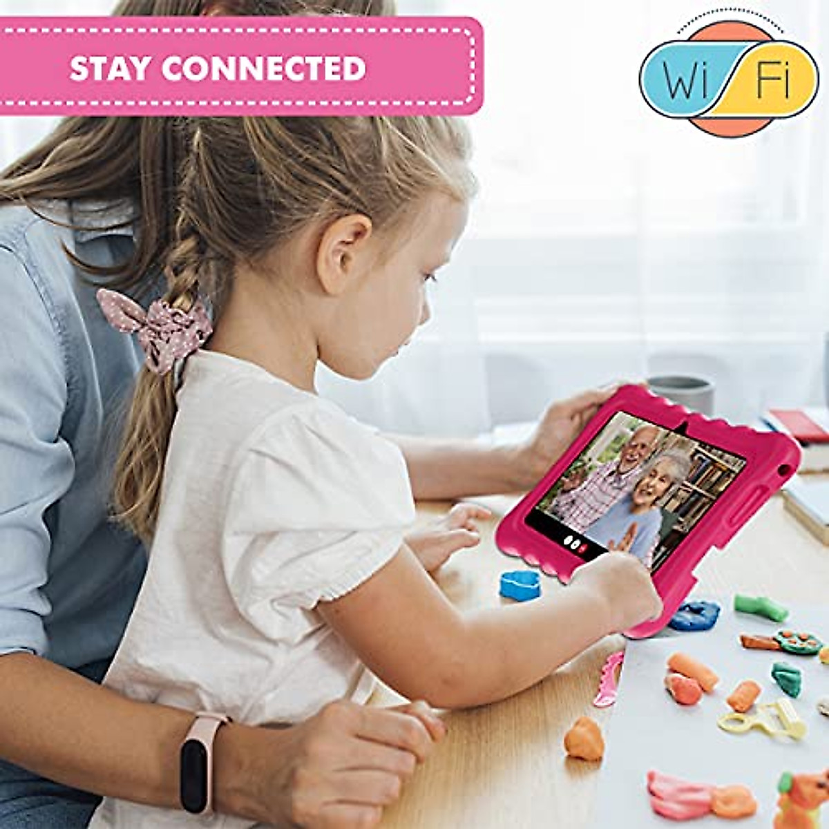 2023 Kids Tablet 7 inch Display Tablet for Toddlers, 32GB ROM, 2GB RAM Android 11.0 Tablet with Parental Control, Educational Games, WiFi, Bluetooth, Dual Camera, Kids Learning TV, Included Case